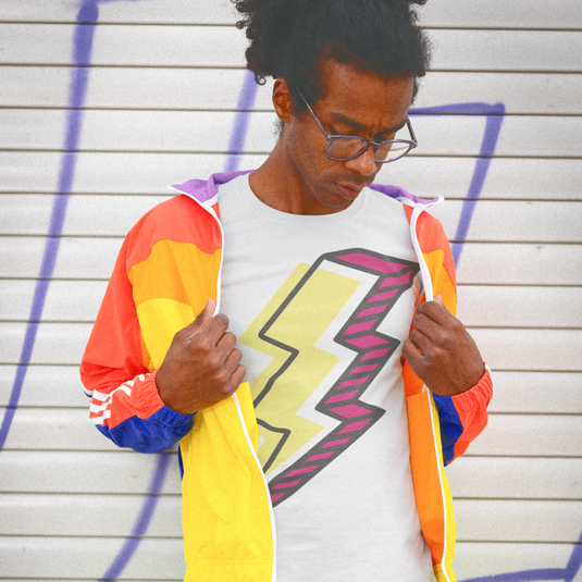 1980s Retro Lighting Bolt Tee | Evoke Apparel